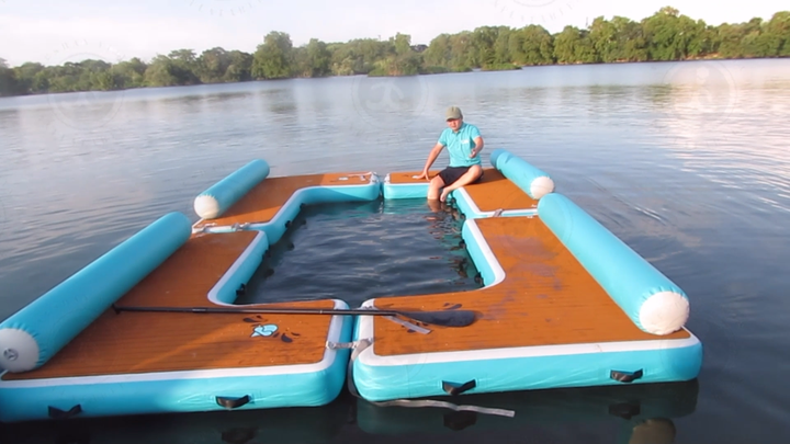 Inflatable Dock Couch Party Barge Inflatable Floating Platform with ...