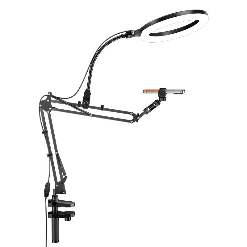 F1A Multi-angle Scissor Arm Ring Light with Phone Holder LED Selfie ...