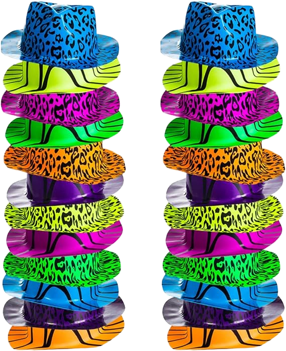 Cora Funny Outdoor Party Hats Neon Plastic Striped Four Seasons Female ...