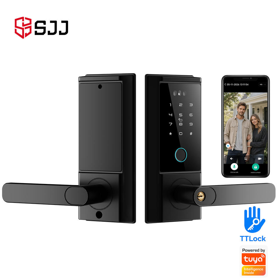 SJJ Fingerprint Smart Lever Door Lock TTLock Tuya App Optional Touch ...