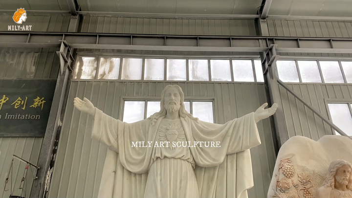 Customized Outdoor Life Size Jesus Christ Statue in White Marble ...