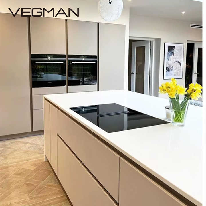 Modern Luxury Modular Kitchen Cabinets Plywood Construction Lacquer ...