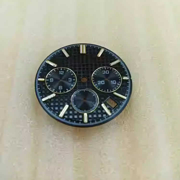 31.8mm Dial Watch Faces with Green Luminous for VK63 Movement Stainless ...