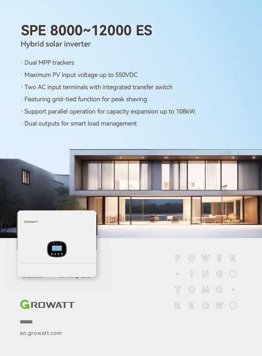 Growatt SPE12000ES 12KW off-Grid Solar Inverter - 95.5% Efficiency
