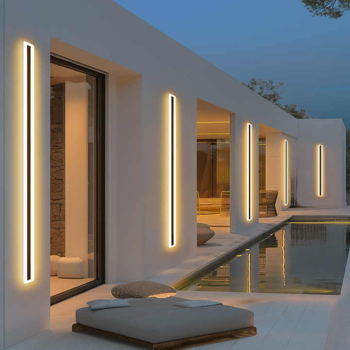 Modern Outdoor Decor Linear Strip Wall Light Warm White 3000k 4000k ...