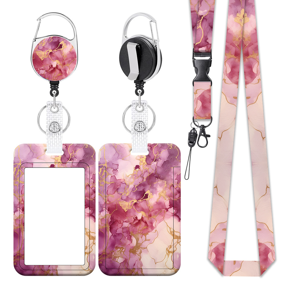Sliding Badge Holder Lanyard Custom Logo Neck Strap Flower Card Holder ...