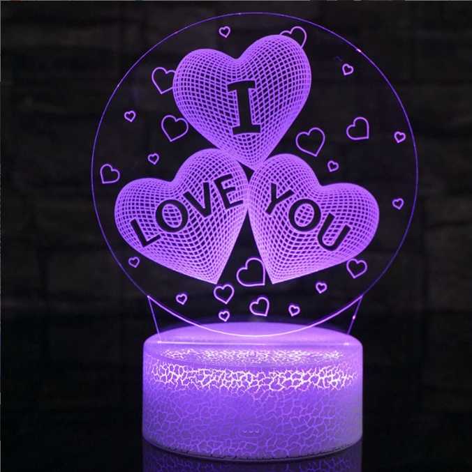 1000 Designs Customize Art 3D Acrylic Night Light 1/3/7/16 Colors ...