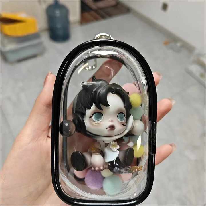 Mini PVC Bag with Keychain - Perfect for Earphones & Keys