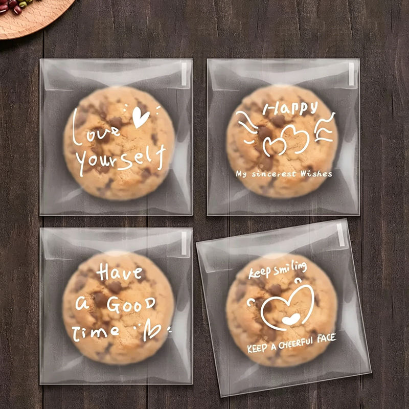 Transparent OPP Self Adhesive Bags with English Quotes Clear Plastic ...
