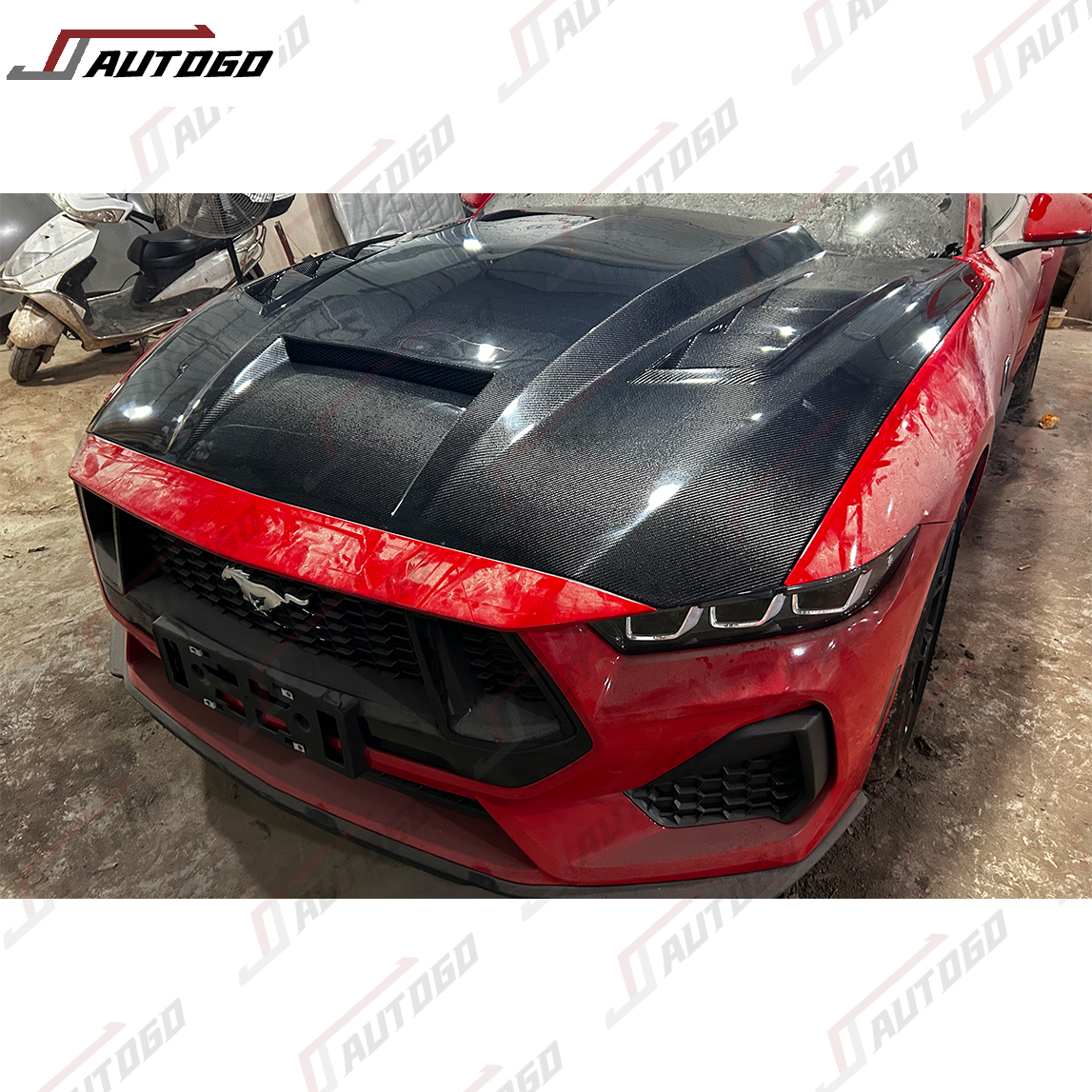 Mustang Carbon Fiber Hood - Shelby GT Style, Bolt-On Fit