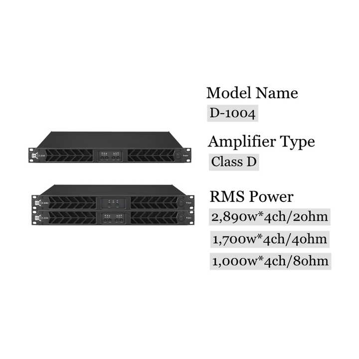 D-1004 CVR Portable 4-Channel Audio Power Amplifier & Speaker Amplifier OEM