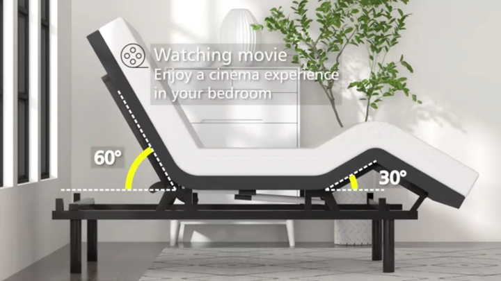 Remote Control Folding Electric Bed Frame - Adjustable & Massage