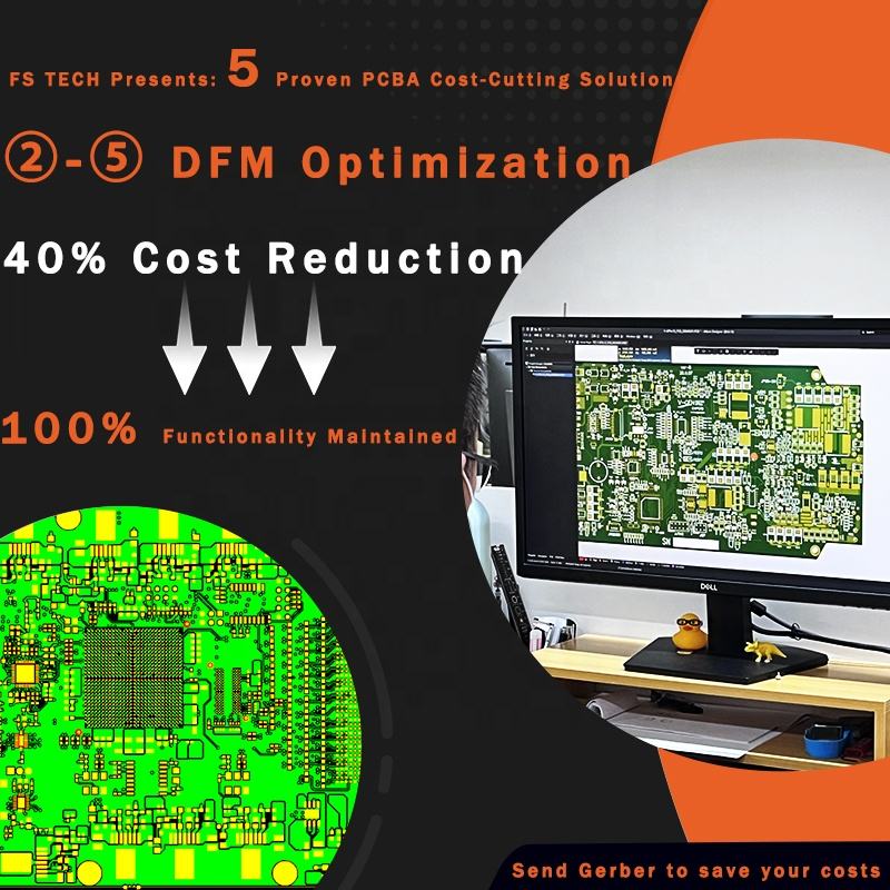 FS Circuit DFM Service Save Cost Without Sacrifice Quality Multilayer Fr4 Half Hole Pcb Circuit ...