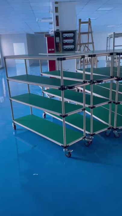 Truck with Wheels Lean Pipe Multi-layered Trolley Anti-static Lean Pipe ...