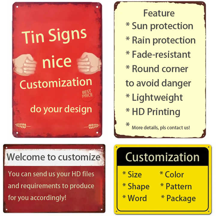 Custom Retro Vintage Tin Sign Rustic Farmhouse Wall Decor Vintage Metal ...