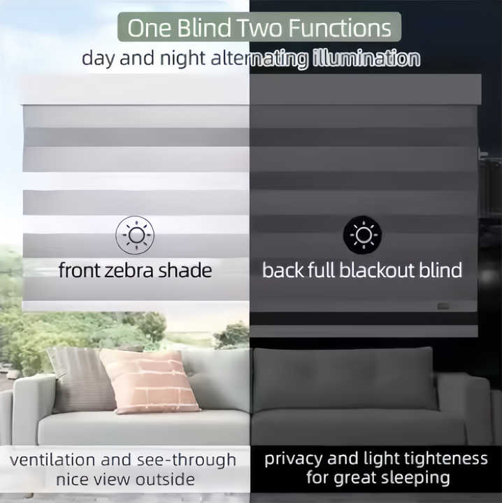 Customized Hotel Roller Blinds Automatic Day Night Double Layer ...