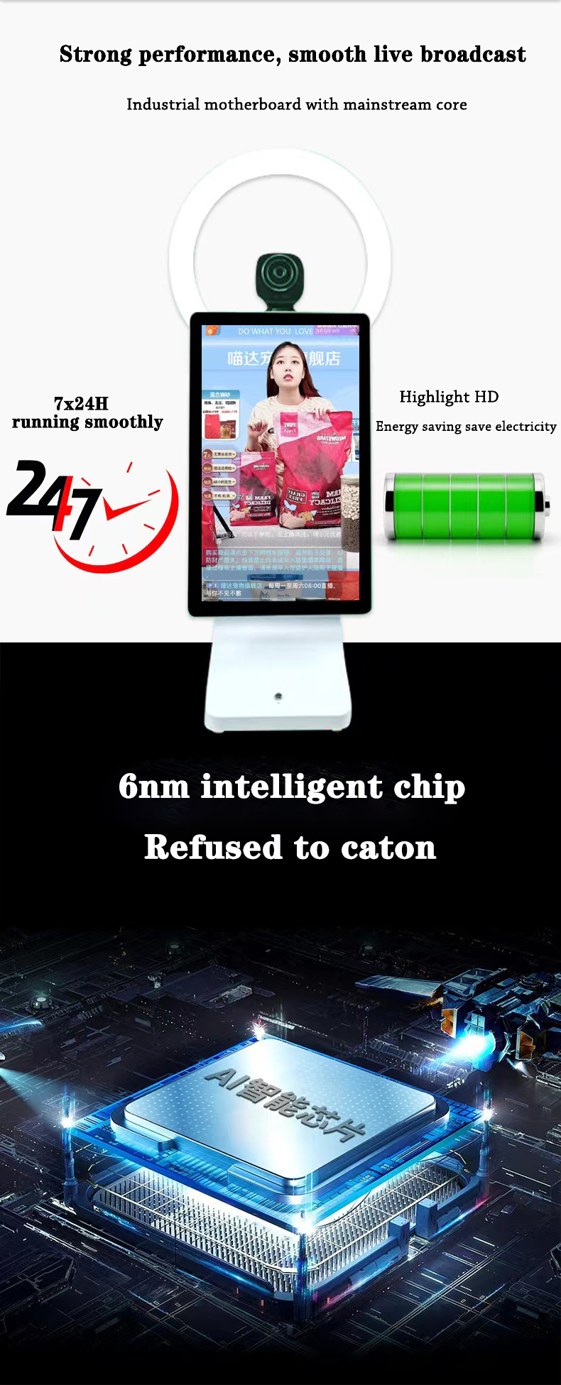 Professional Intelligent Live Broadcast Equipment 15.6 Inch 10 Points ...