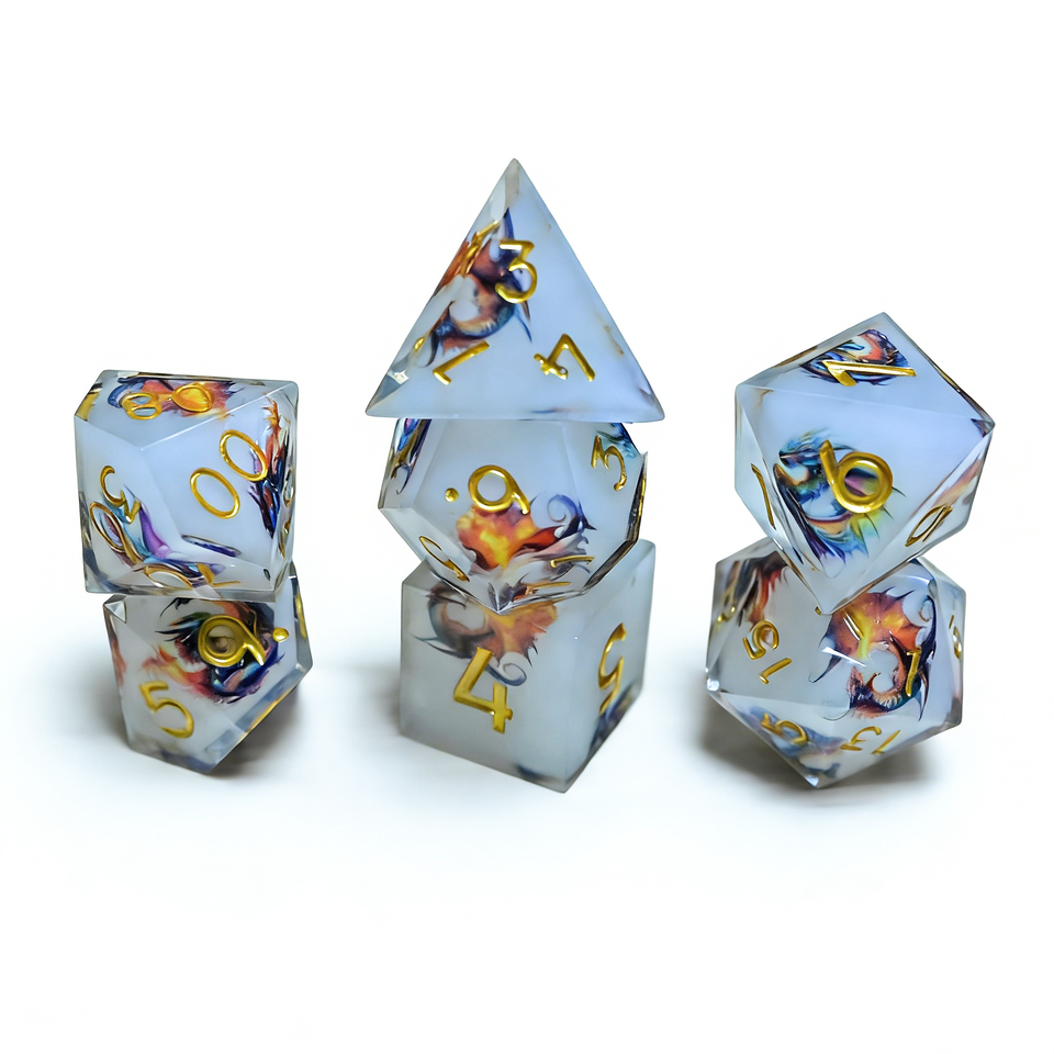 Wholesale Bulk ODM OEM Fantasy Dragon Print Resin Dnd Dice Multi Sided ...
