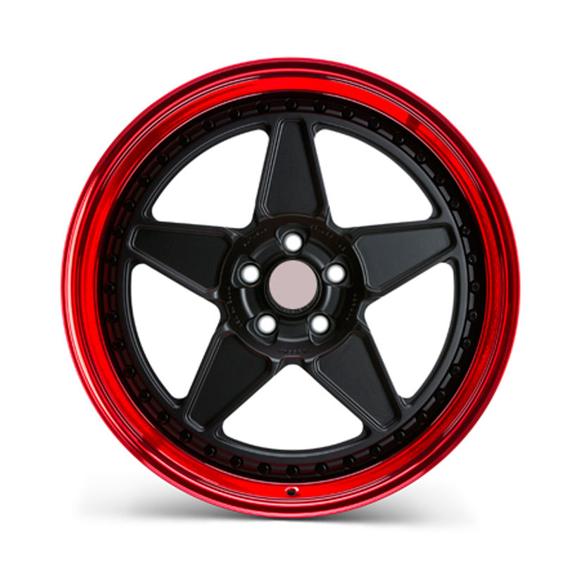 Deep Dish Step Lip Car Rims 18 19 20 21 22 23 Inch Red Lip Black Rim 5 ...