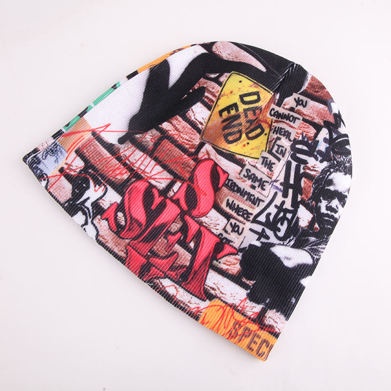 Custom Unisex Warm Winter Hats Sublimation Printing Knit Beanie Digital ...