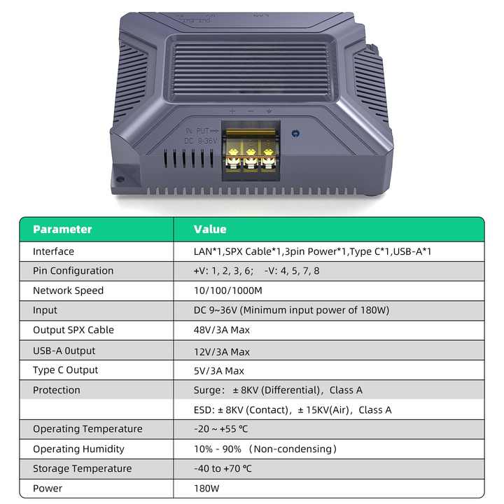 Starlink Gen2 Five-in-One POE Power Adapter with Network Switch HUB for ...