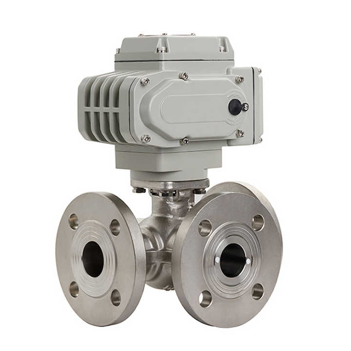 3in Electric Three-way Ball Valve Flange Switching Connection Stainless ...