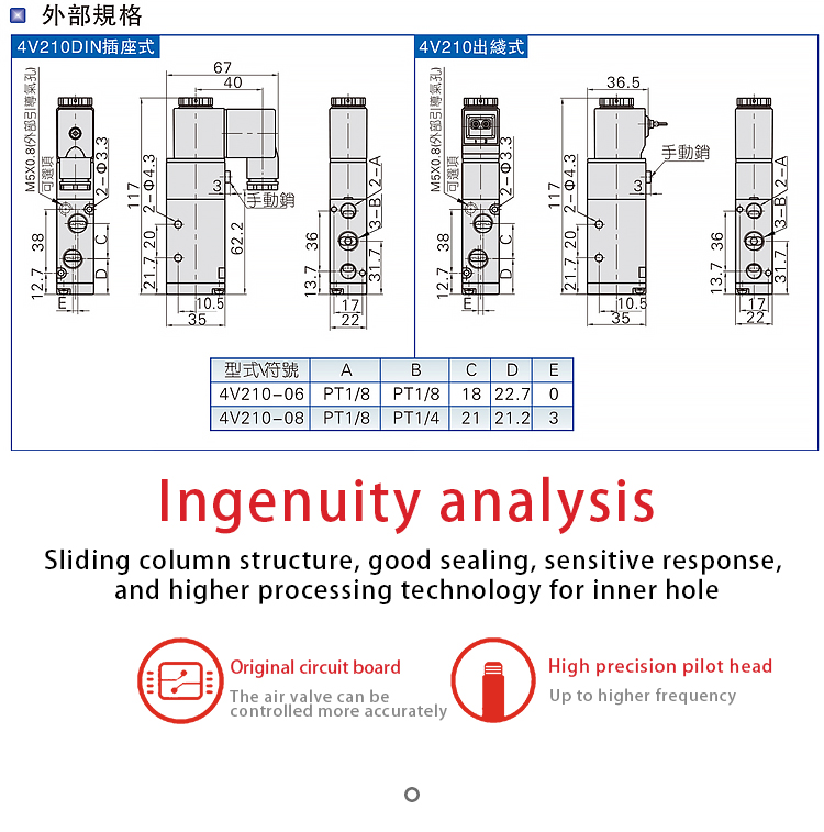 4V210-08 5/2 Way Electric Coil Pneumatic Air Control Solenoid Valve ...