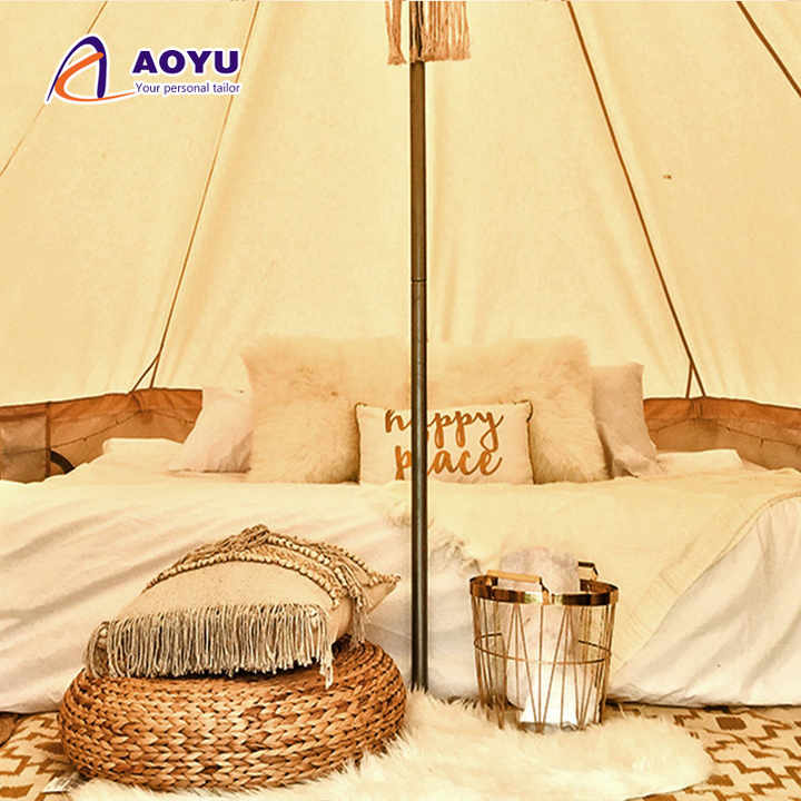 Outdoor Four-Season Luxury Glamping Yurt Tents with Wood Stove Canvas ...