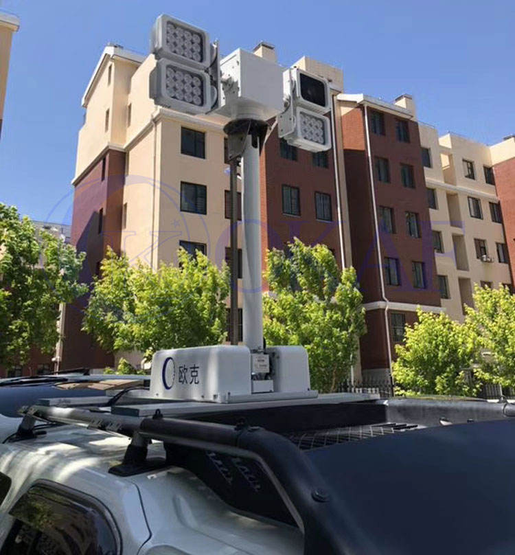 vehicle mounted telescopic mast camera tower Rescue Car Collapsible LED ...