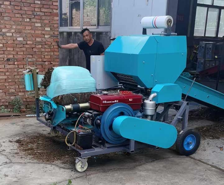 Silage Bale Straw Hay Baler Packing Machine Hot Sale Hand Powered Mini ...