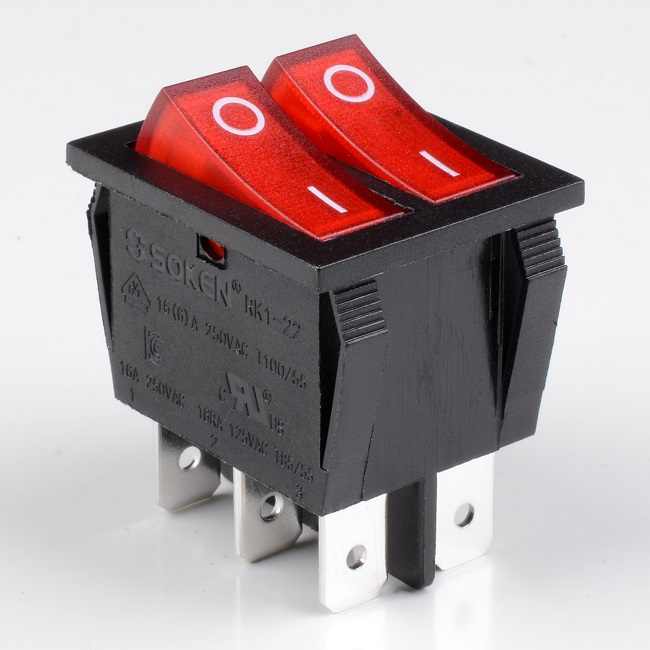 Interrupteur marche/arrêt SOKEN, interrupteur à bascule Kema Keur T125 ...