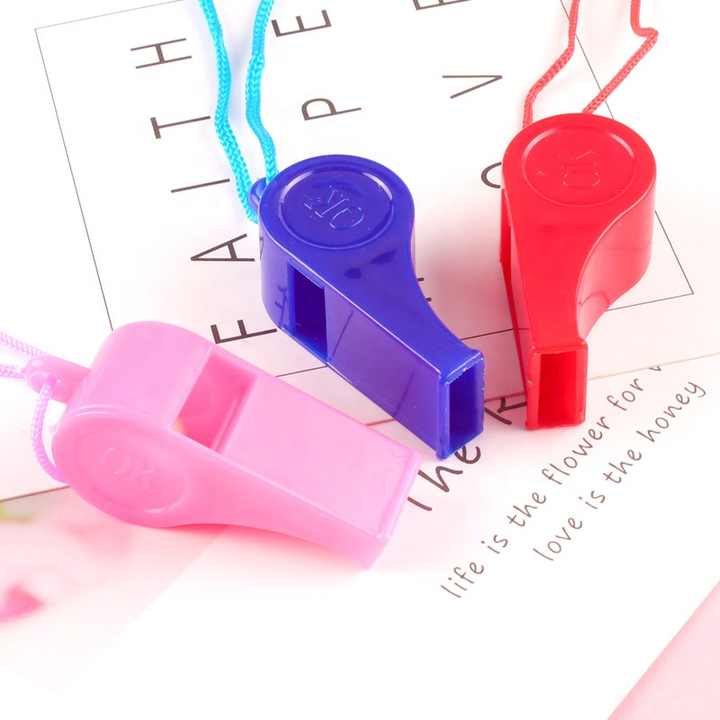 Custom Logo multi-colors sports cheer referee whistles with lanyard ...