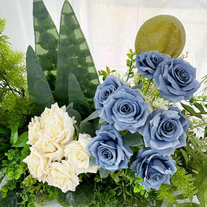 Handmade 7 Head Wed Decor Artificial Rose Black Burgundy White pink Red ...