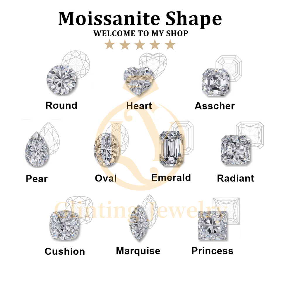 Full Size Moissanite Diamonds Round Shape Round-melee Fancy Shape Pure ...