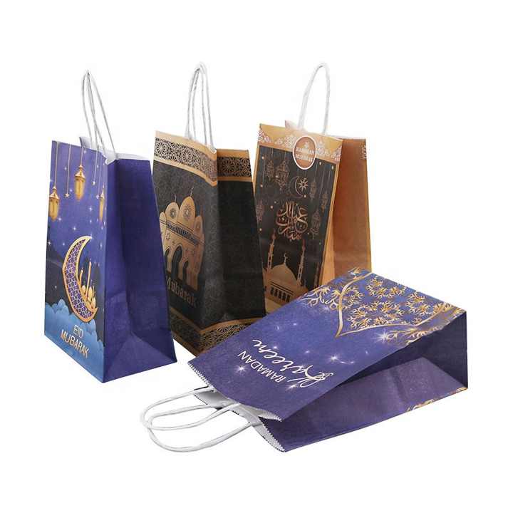 2024 Muslim Ramadan Eid Mubarak paper bag Packaging Box Tote Bag ...