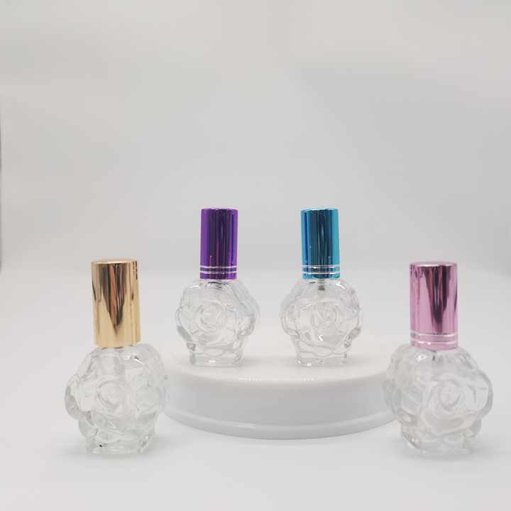 Luxury 10ml Refillable Rose Shape Perfume Nail Polish clear Glass ...
