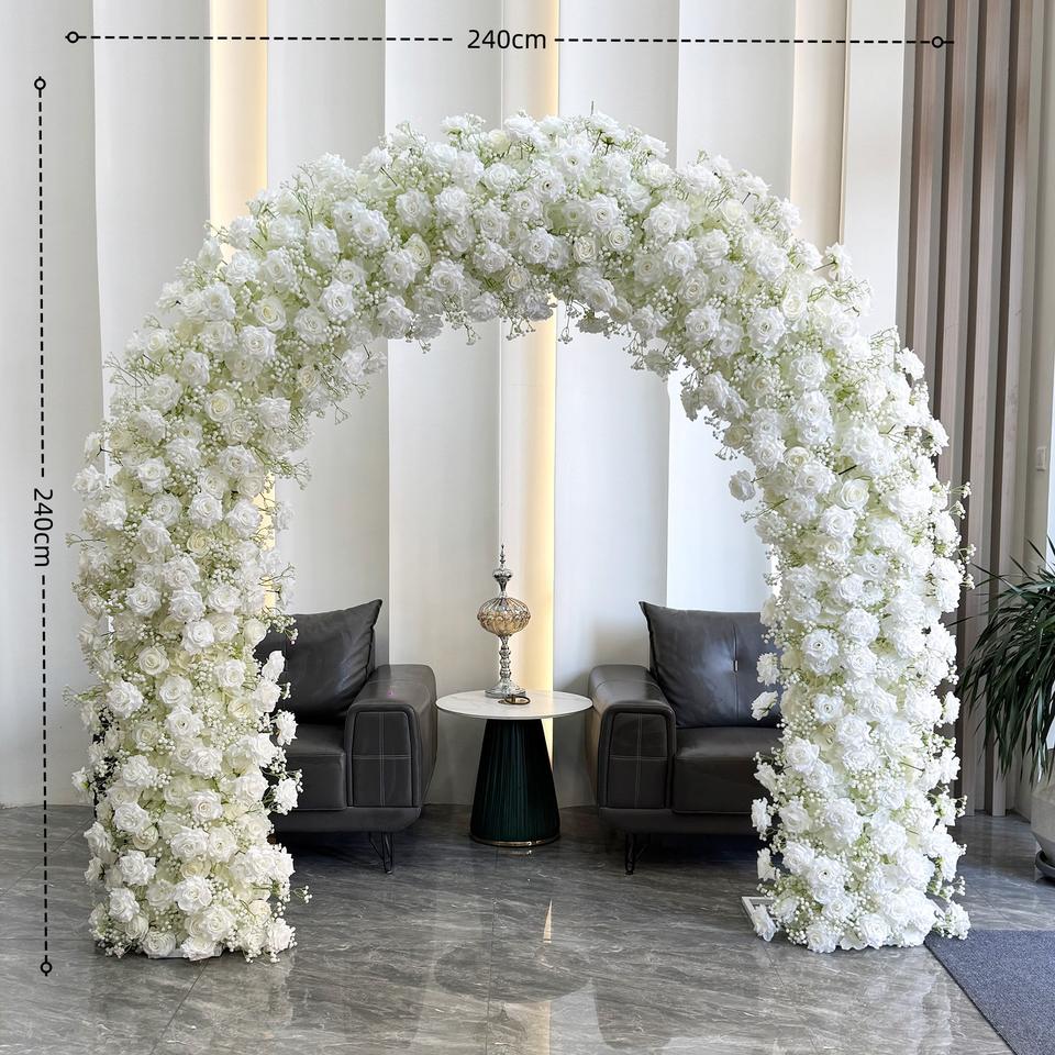 Luxury Horn Arch Rose Flower Arrangement Wedding Stage Backdrop Decor ...