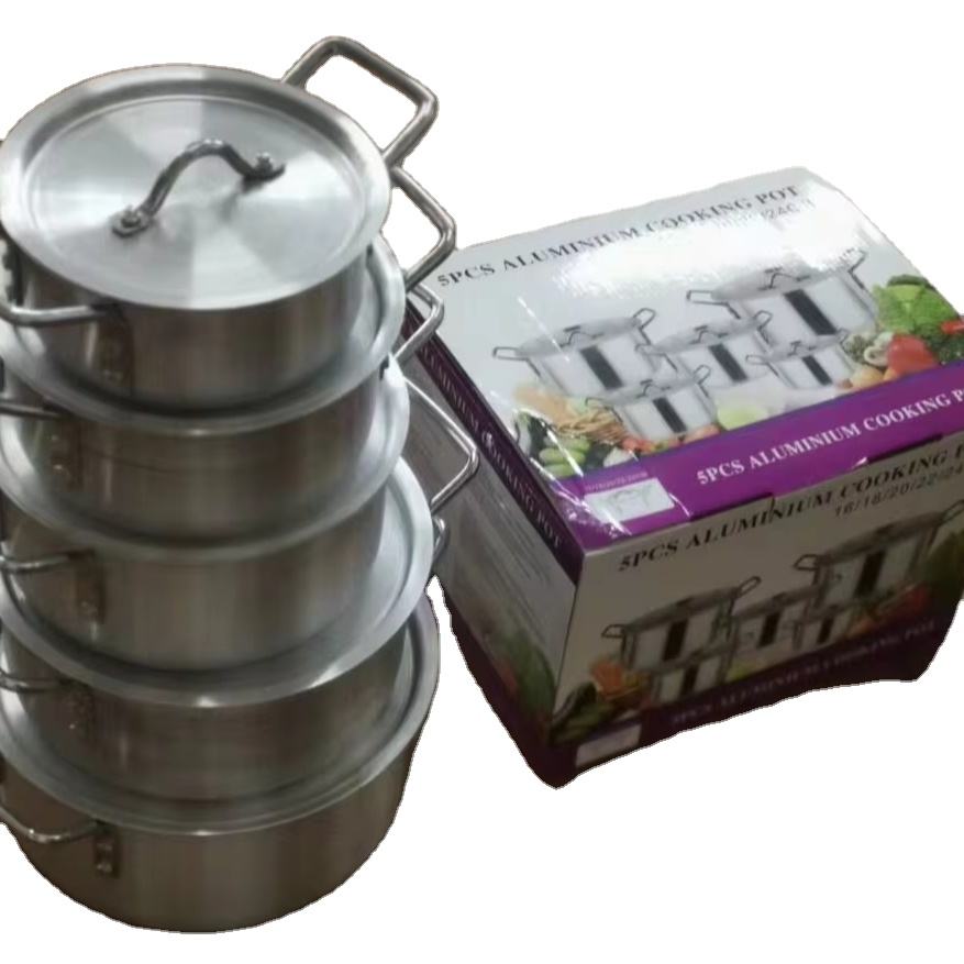 Aluminum Cookware Set - 5 Pieces with Non-Stick Coating