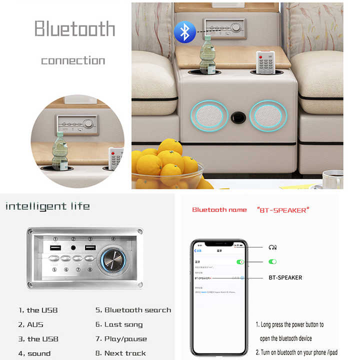 Modern Corner Has Music to Play a Function Fabric Sofa Set
