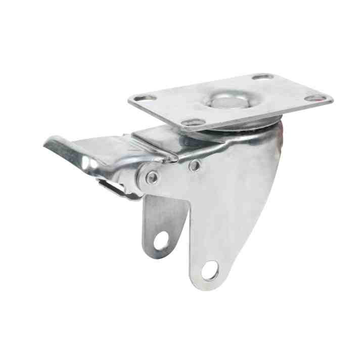 Caster Wheel Mounting Bracket Stainless Steel Swivel Fork with Brake ...