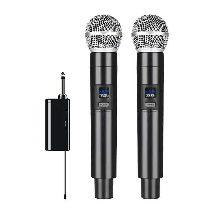 UHF Wireless Microphone System With Long Karaoke Mics for Party Wedding ...