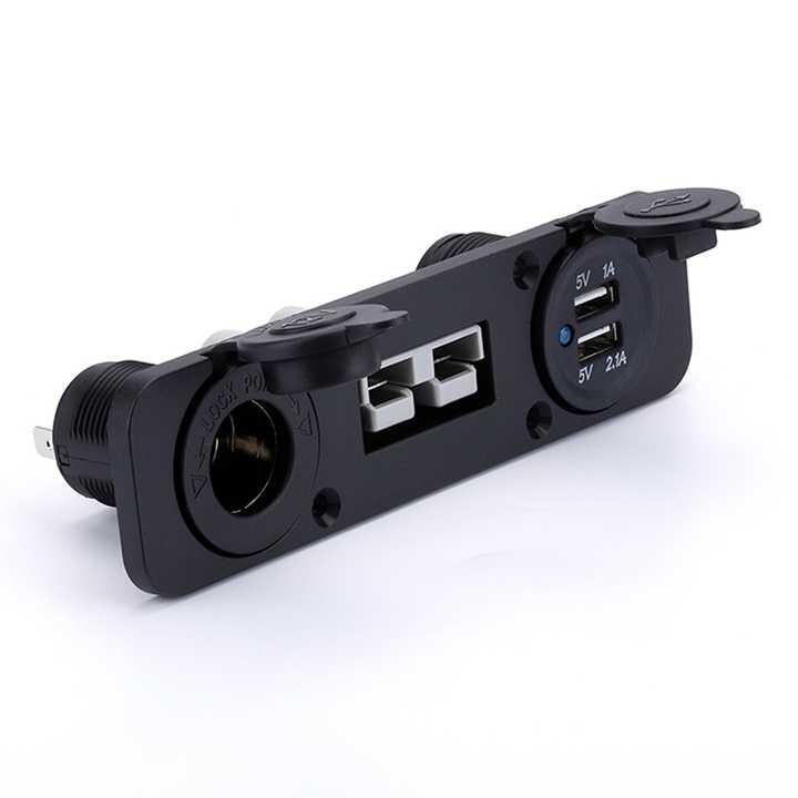 Dual USB Car Charger - 50A Anderson Type Plug Panel