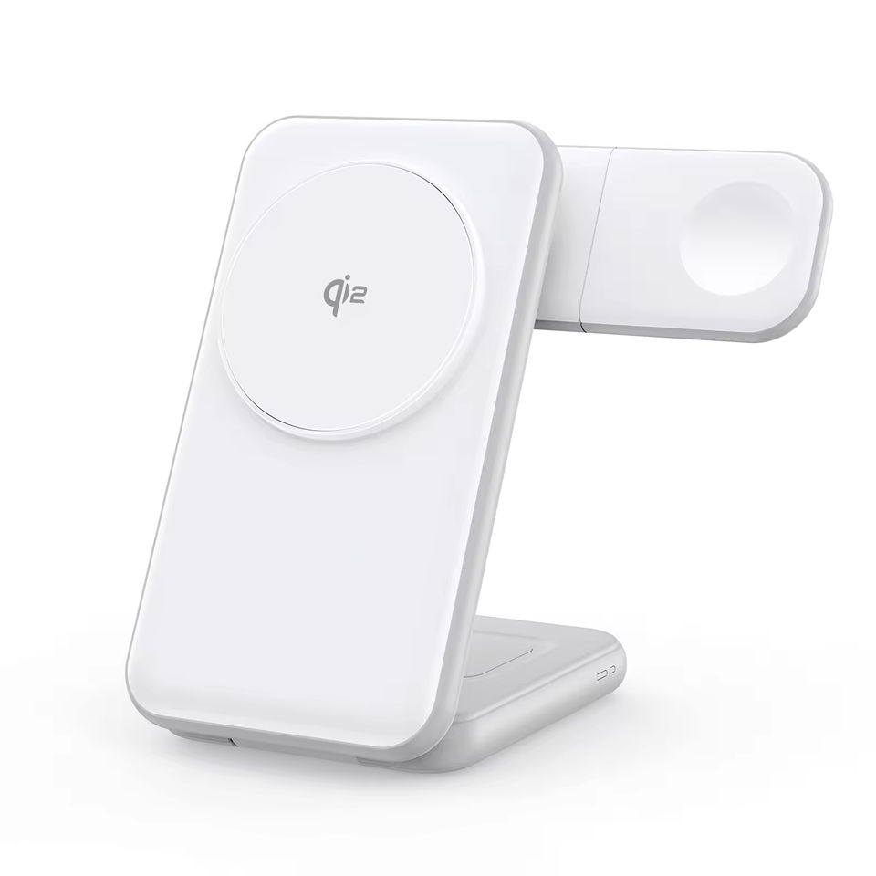 Ergonomic Wireless Charging Stand Classic Black White ABS Portable ...