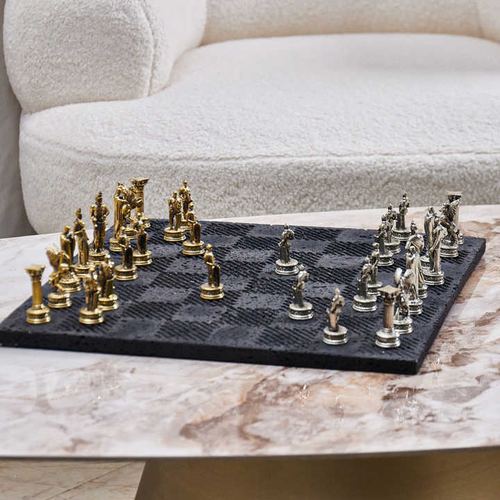 Luxury Brass Black Gaming Chessboard Creative Interior Design Home ...