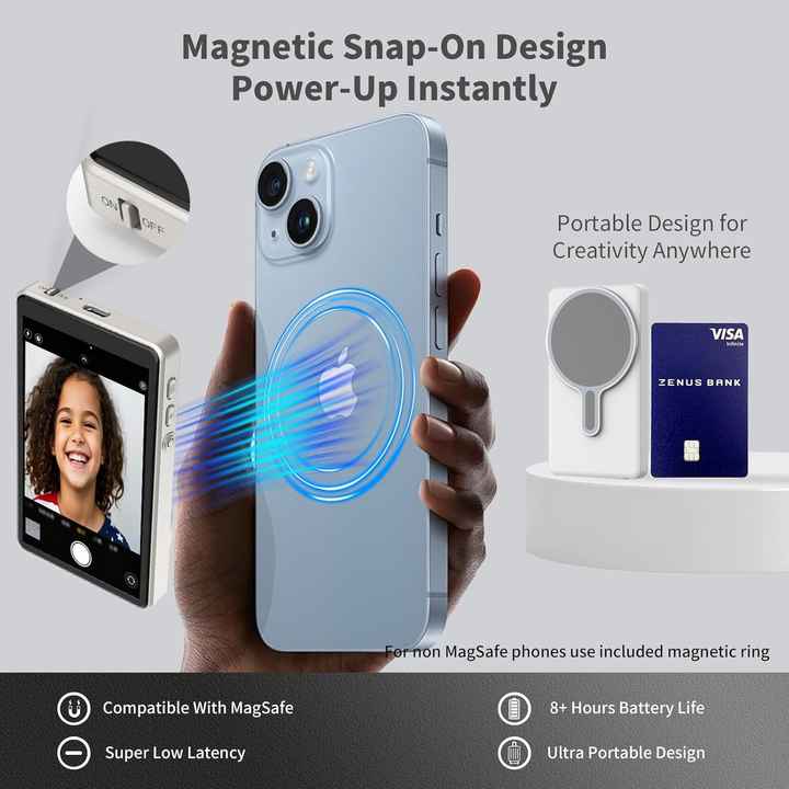 Wireless Phone Back Camera with Magnetic Connection Remote Control for ...