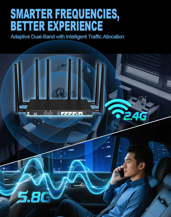 High-speed OpenWrt Dual-SIM LTE Router, MTK7981B Chipset, 3000Mbps ...