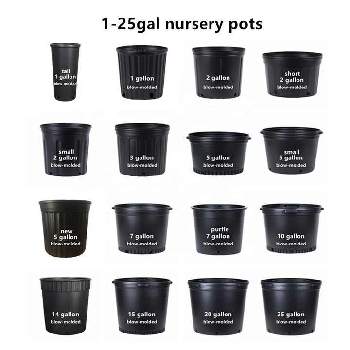 1 Gallon Pot - Durable Black Plastic Nursery Planter