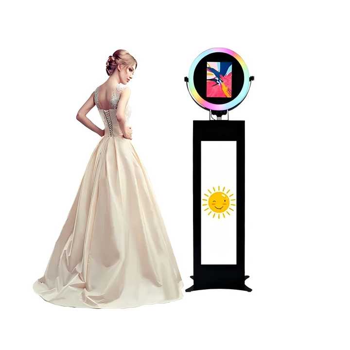 Selfie Booth RGB Circular Light iPad Professional Photo Booth Stand ...