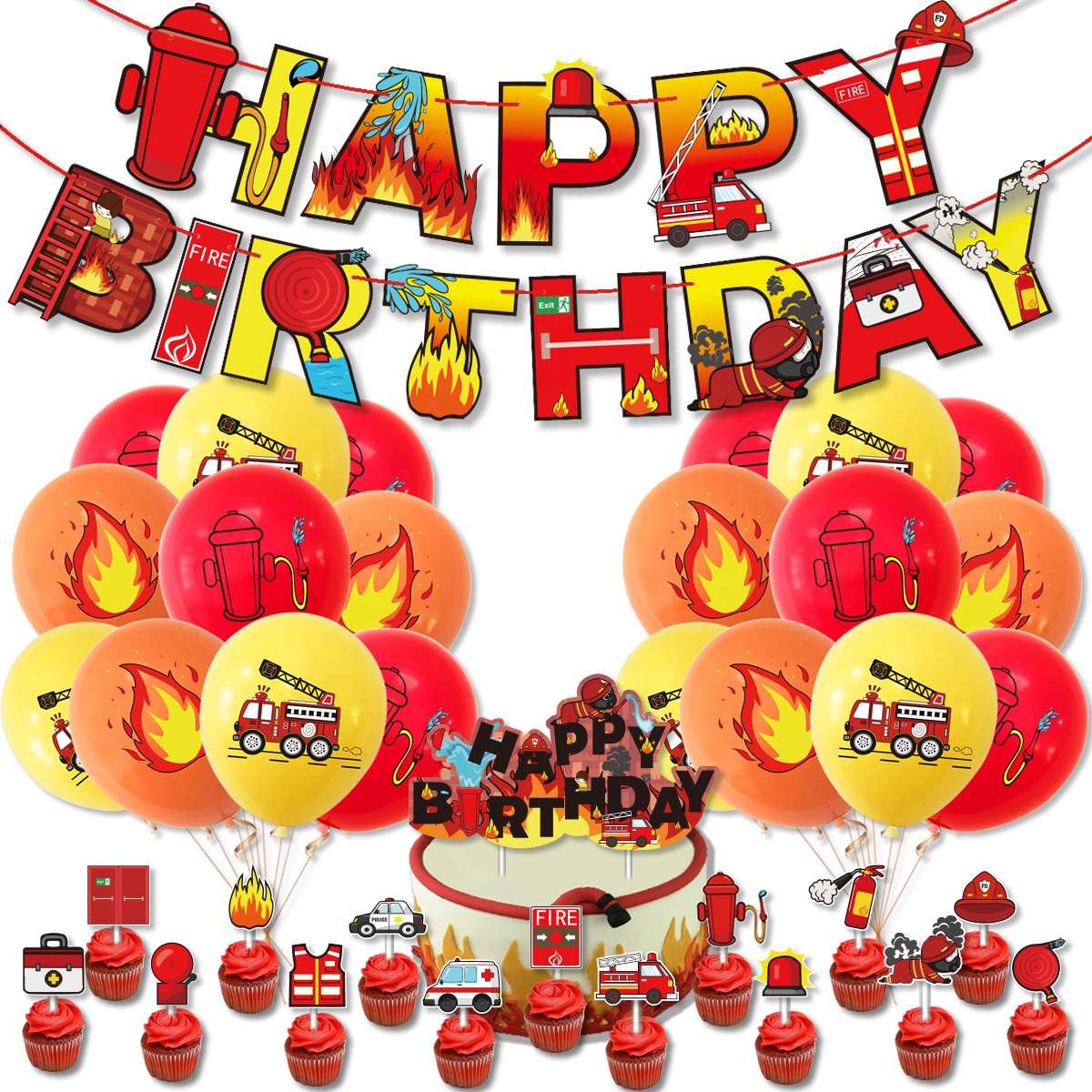 Wholesale & Custom fire engine party decorations from Global Suppliers ...