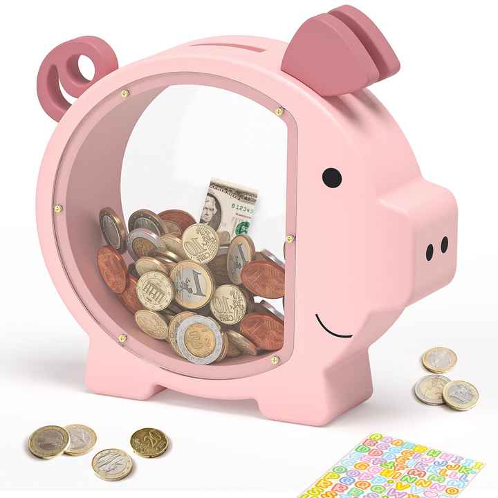 Real Price DIY Unfinished Wooden Money Box Pig Pattern Piggy Bank for ...